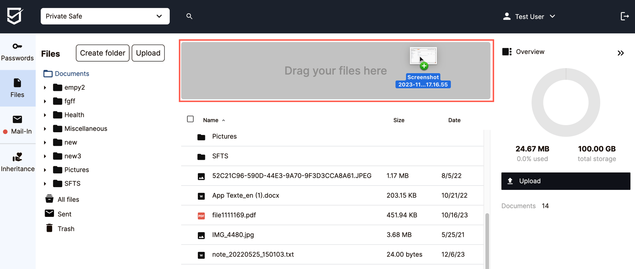Adding Files to SecureSafe